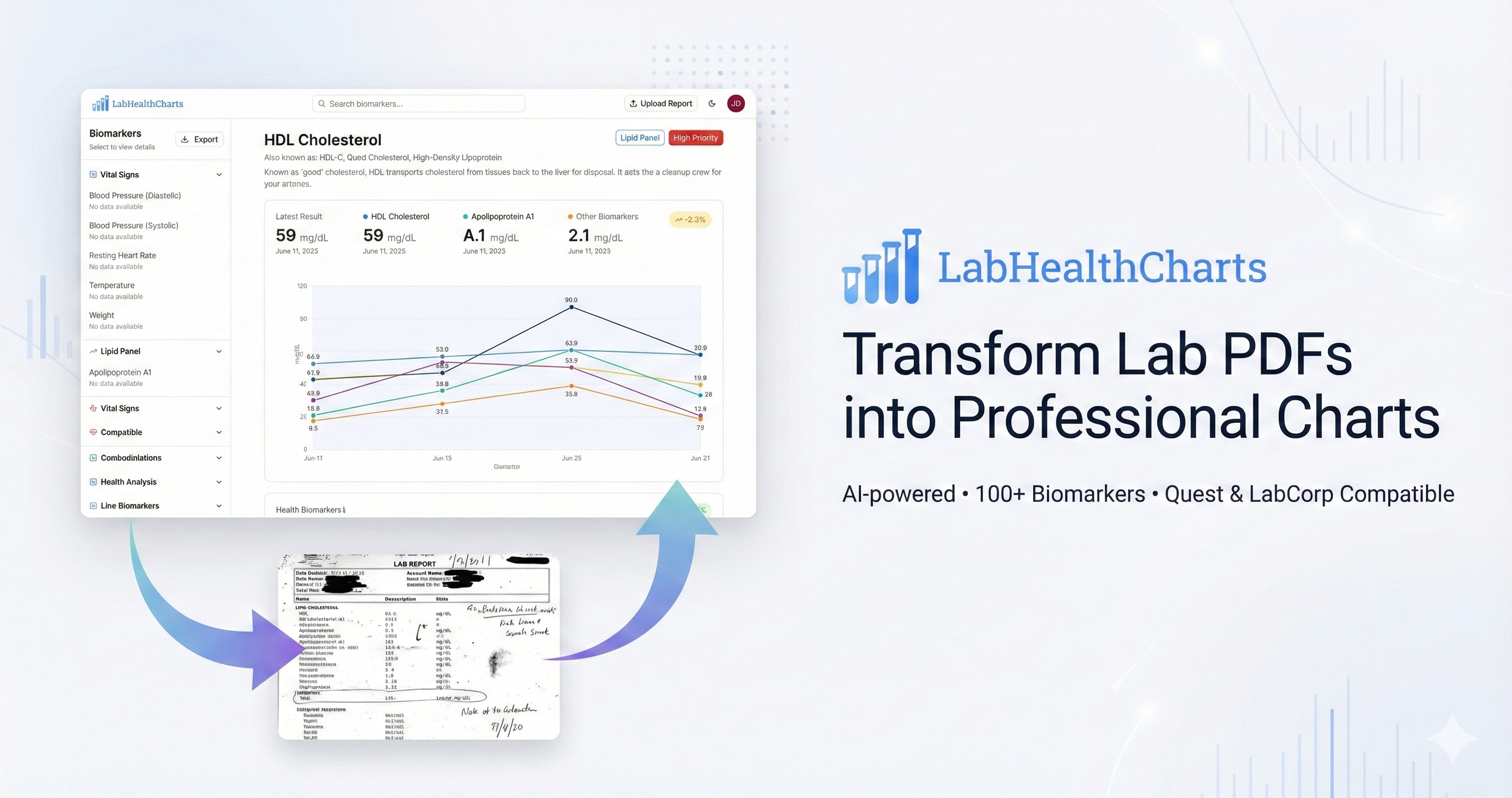 LabHealthCharts - Transform Lab PDFs into Professional Charts